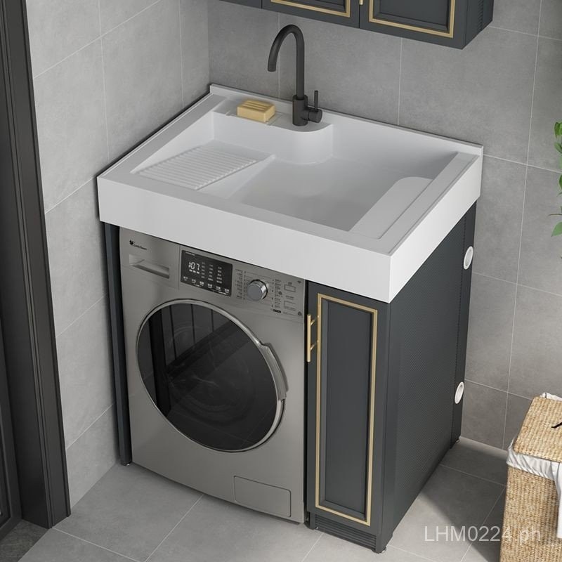 Laundry Table Basin Cabinet Combo Integrated Laundry Cabinet Companion ...