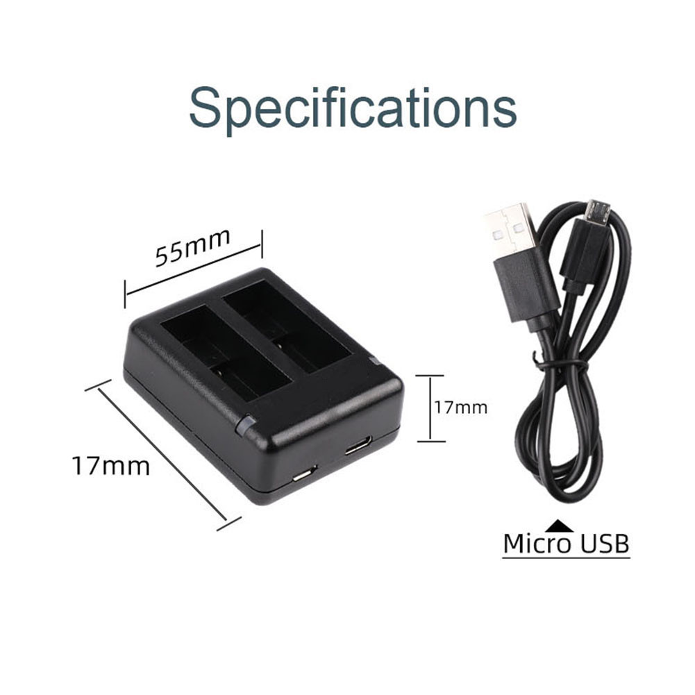 Dual Battery Charger USB C + Micro USB Input for GoPro Hero 9 Hero9 ...