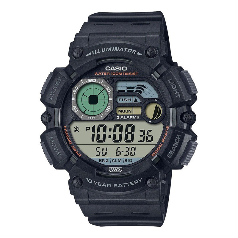 Casio (WS-1500H-1AVDF) Black Resin Strap 100 Meter 10 Year Battery ...