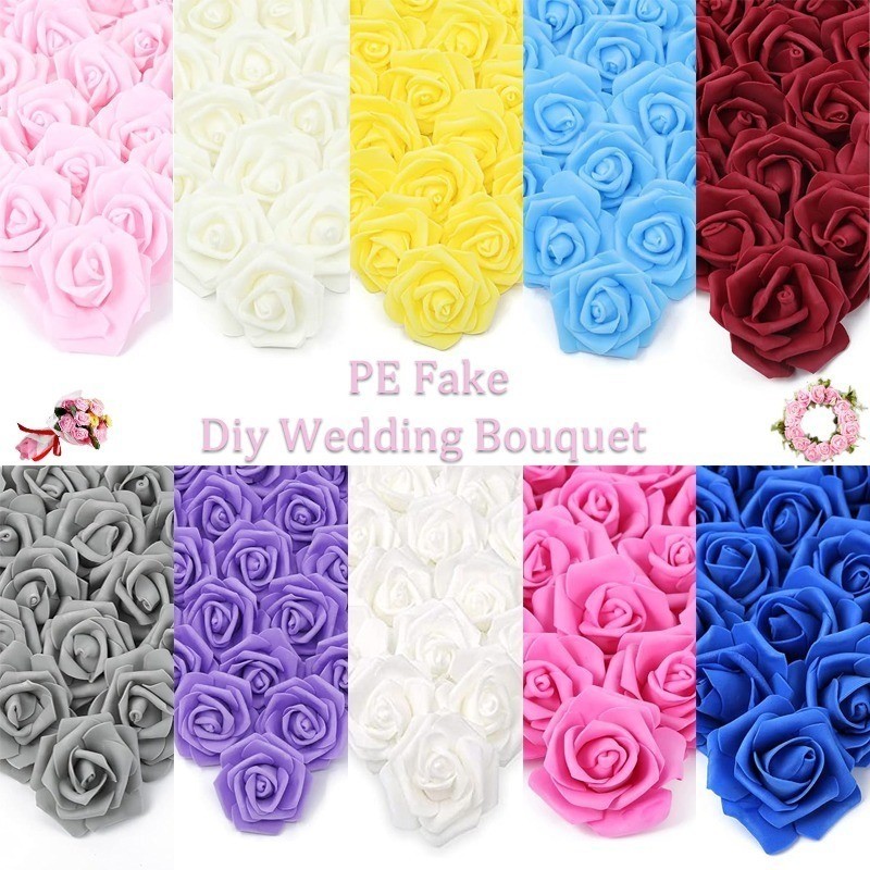 10/20/30PCS Artificial Flower Roses Bulk Stemless Fake Foam Roses ...