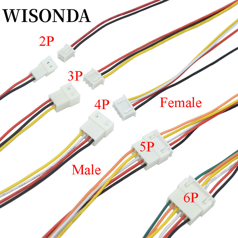 10Pair Micro JST XH 2.54 2P 3P 4P 5P 6PIN Male Female Plug Connector 2.54mm Pitch With Wire ...