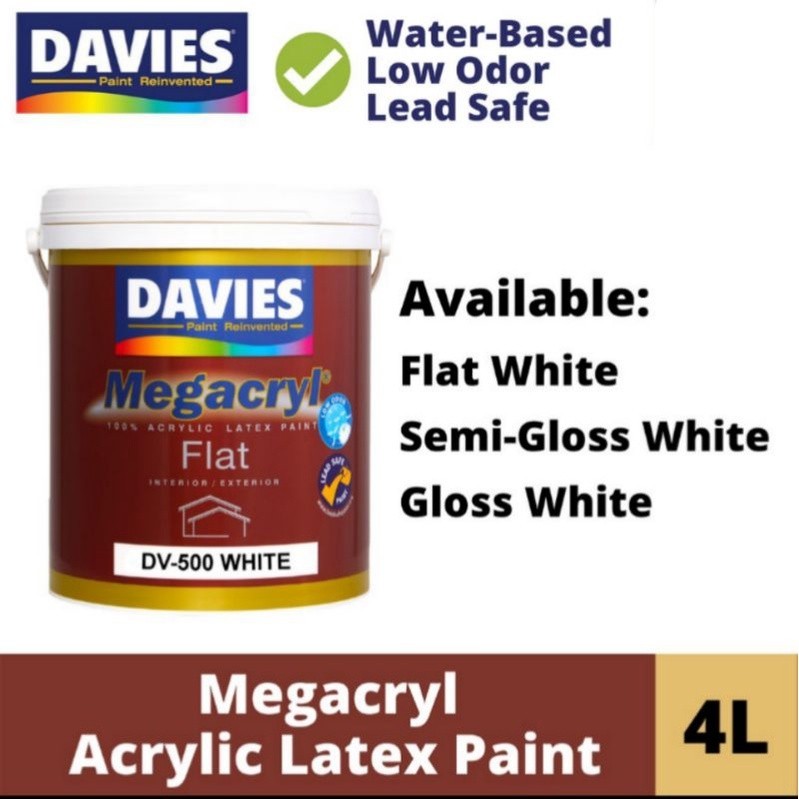 DAVIES MEGACRYL PREMIUM PAINT 1 GALLON FLAT | SEMI-GLOSS | GLOSS LATEX ...