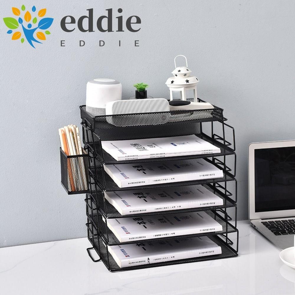 26EDIE File Storage Rack, Single Layer Stackable Desktop Document Shelf ...