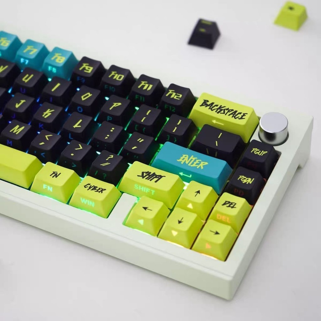 Translucent Cyberpunk Keycap Letter Side-engraved Cherry Profile PBT ...