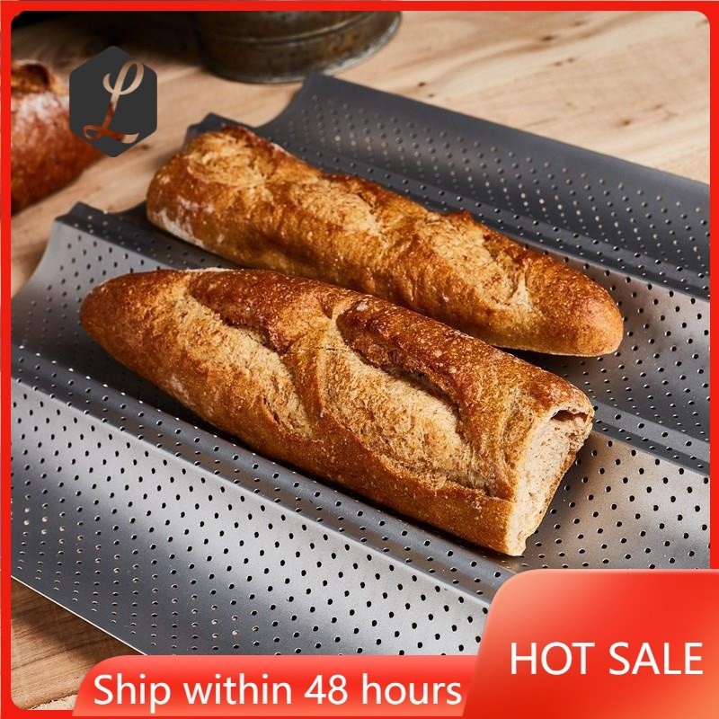 （COD）4 Groove French Bread Baking Mold Carbon Steel Baguette Mold Tray ...