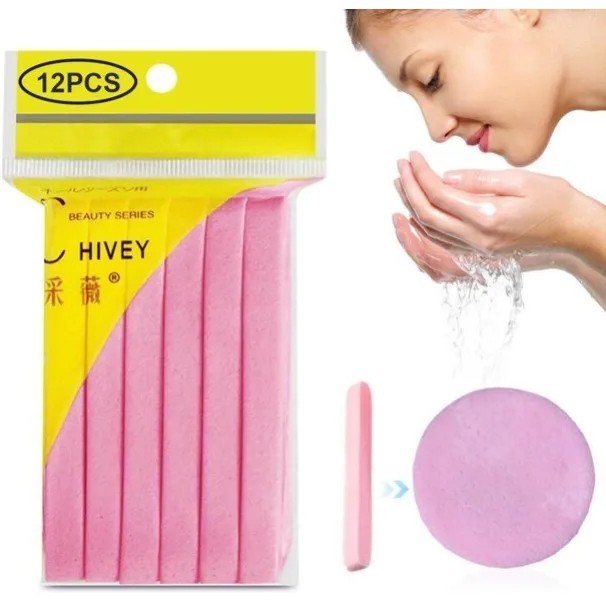 12pcs Wash Puff Sponge Stick Face Cleansing Skin Care Compressed Sponge ...