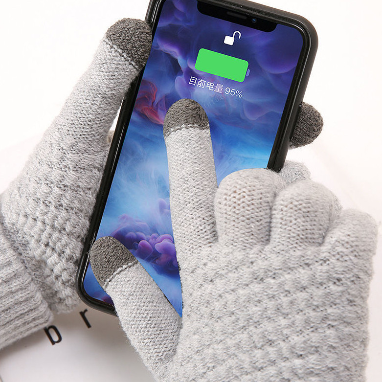 Winter Touch Screen Gloves Warm Stretch Knit Mittens Full Finger ...