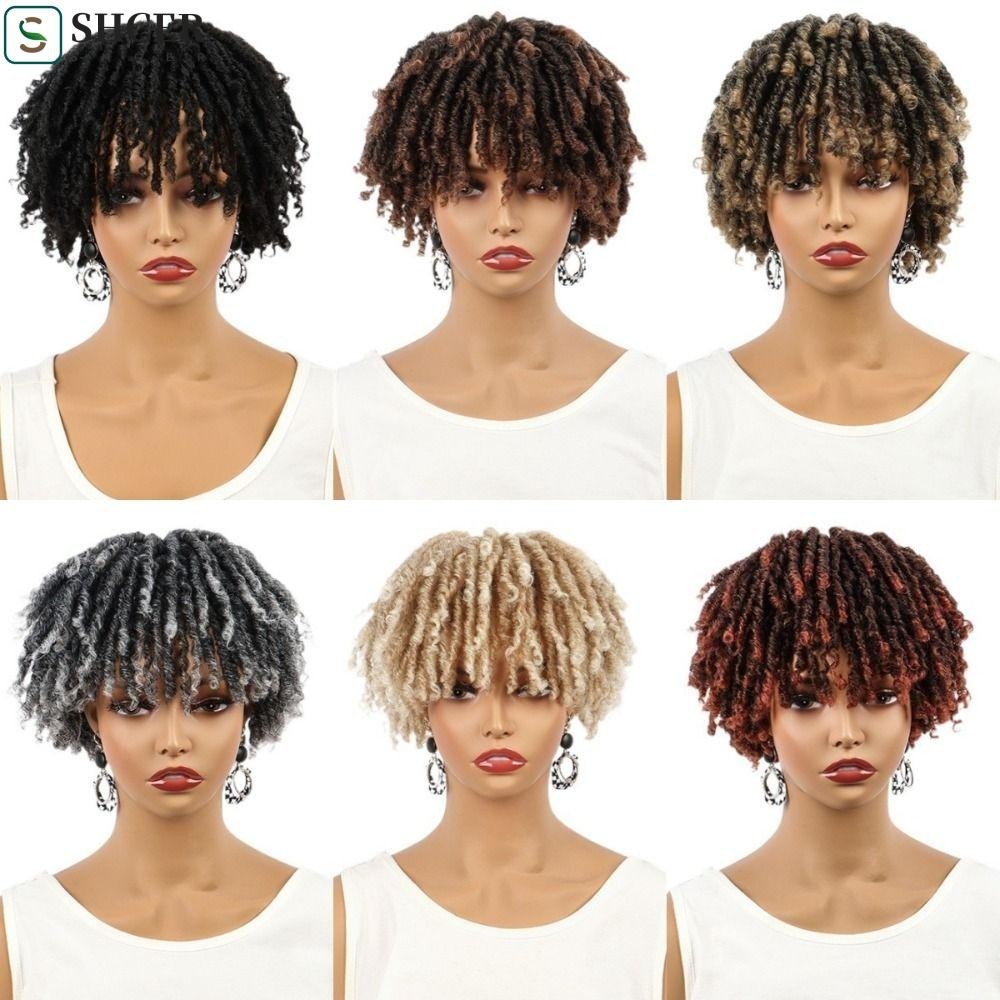 SHCER Dreadlock Hair Topper Wig, Crochet Braids Afro Wigs Locs Braided ...