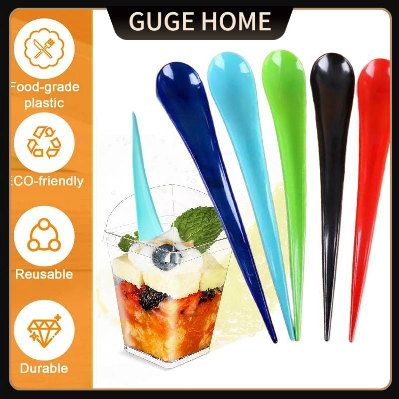 100Pcs/Pack Disposable Dessert Spoon For ice cream Milkshake Cake ...