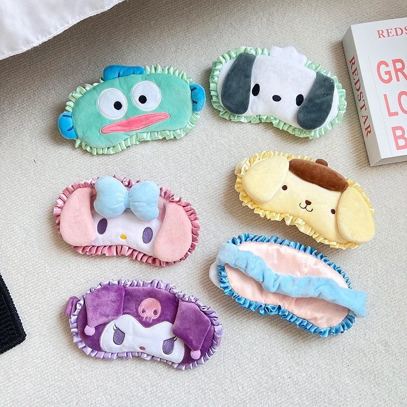 Sanrio Plush Sleep Eye Mask My Melody Cinnamoroll Kuromi Pochacco ...
