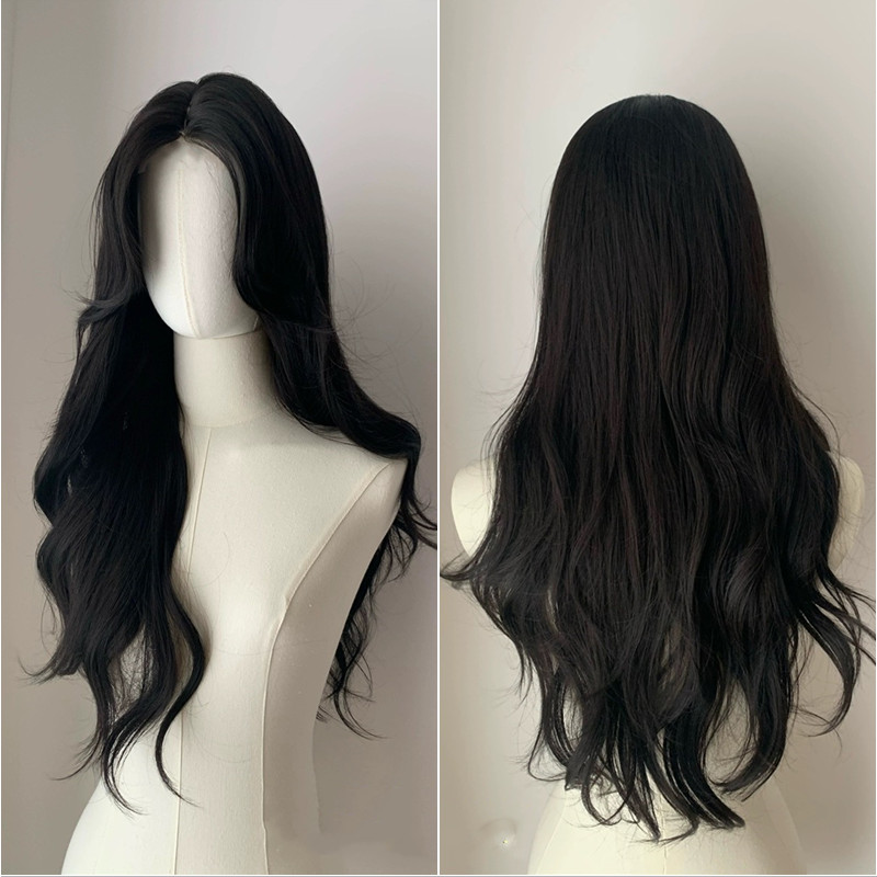 Natural Black 65cm Long Curly Wig Big Curls Hair Wig for Women Men ...