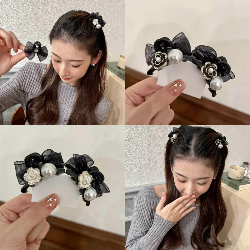 Camellia Small Hair Clip Female Side Forehead Fringe Grab Clip Bow Hair ...