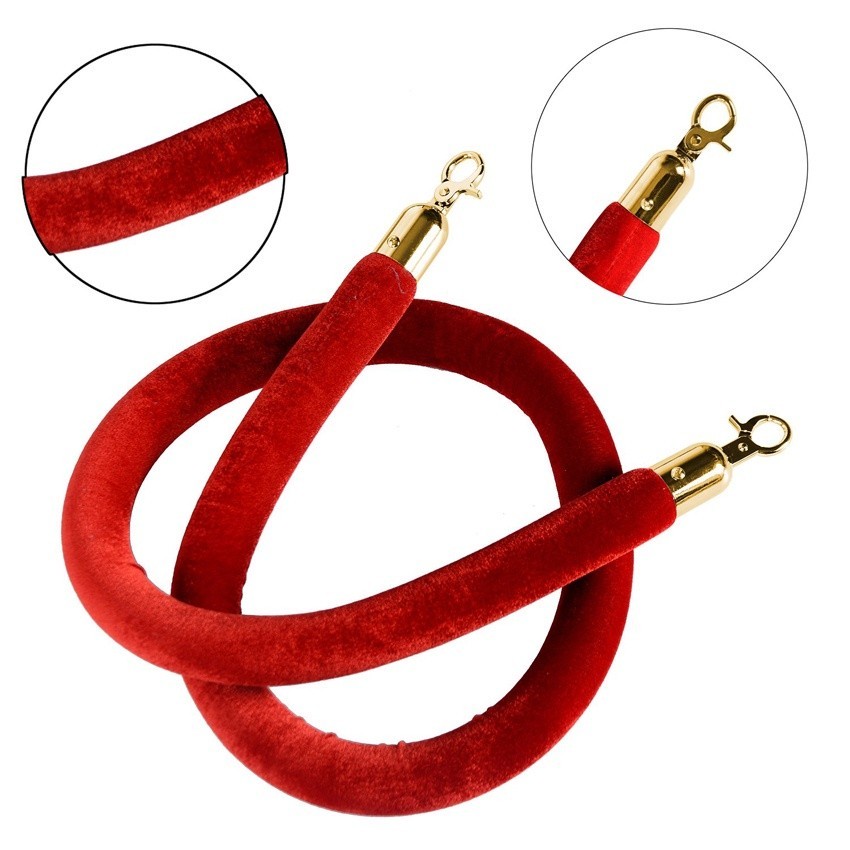 1.5M Red Queue Barrier Stand Posts Rope Red Barrier Rope Crowd Control ...