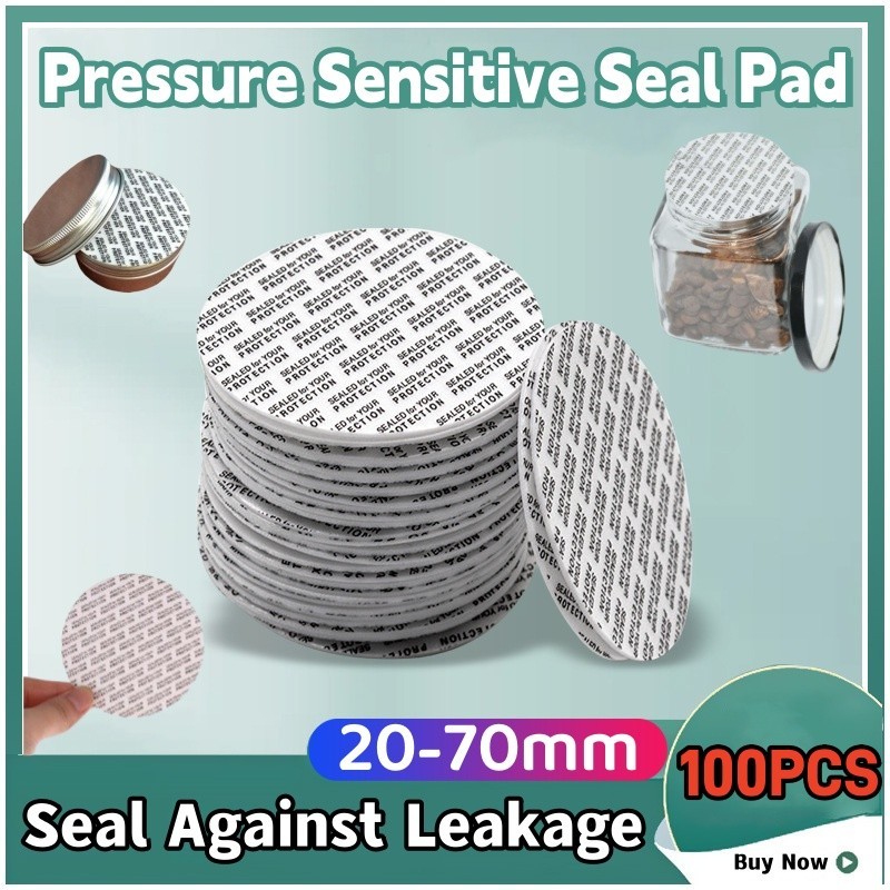 20-70mm Pressure Sensitive Seal Pad Self-adhesive Sealing Gasket Jar Bottle Cap Foam Seals Liner ...