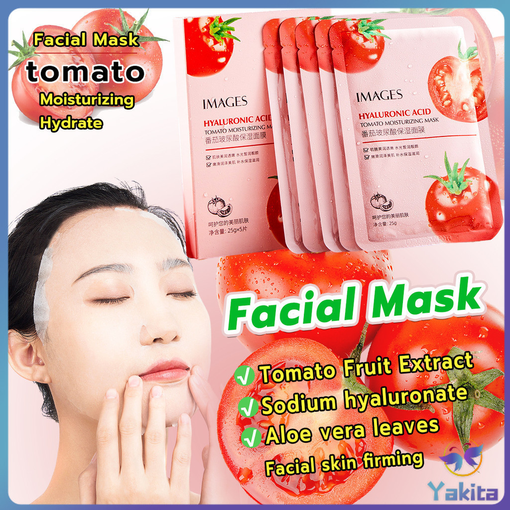 Yaki Face Mask Natural Organic Tomato Hydrating Facial Mask Hyaluronic ...
