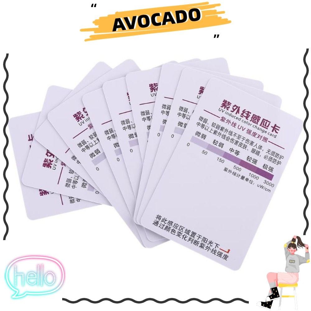 AVOCADA 1/5/10PCS UV Sensor Card, PVC Lightweight Sun Protection Card ...
