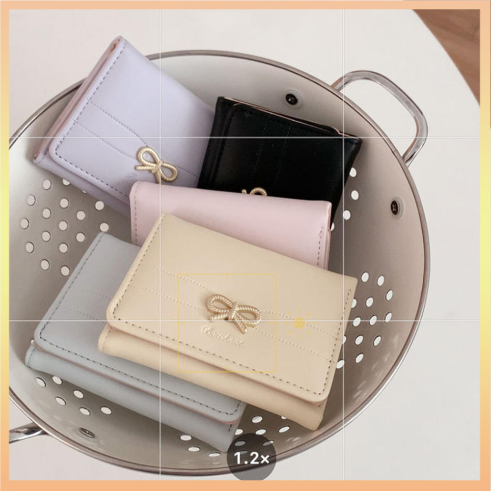 Fashion Wallets Girls Cute Coquette Bow Small Wallet Aesthetic Card ...