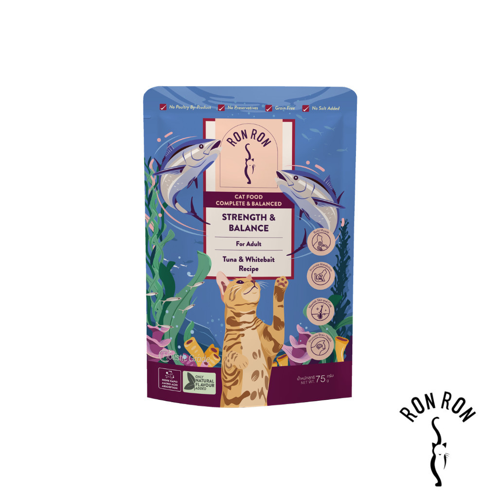 RonRon Holistic Grade Wet Cat Food Specialty Formula Pouch - Tuna and ...