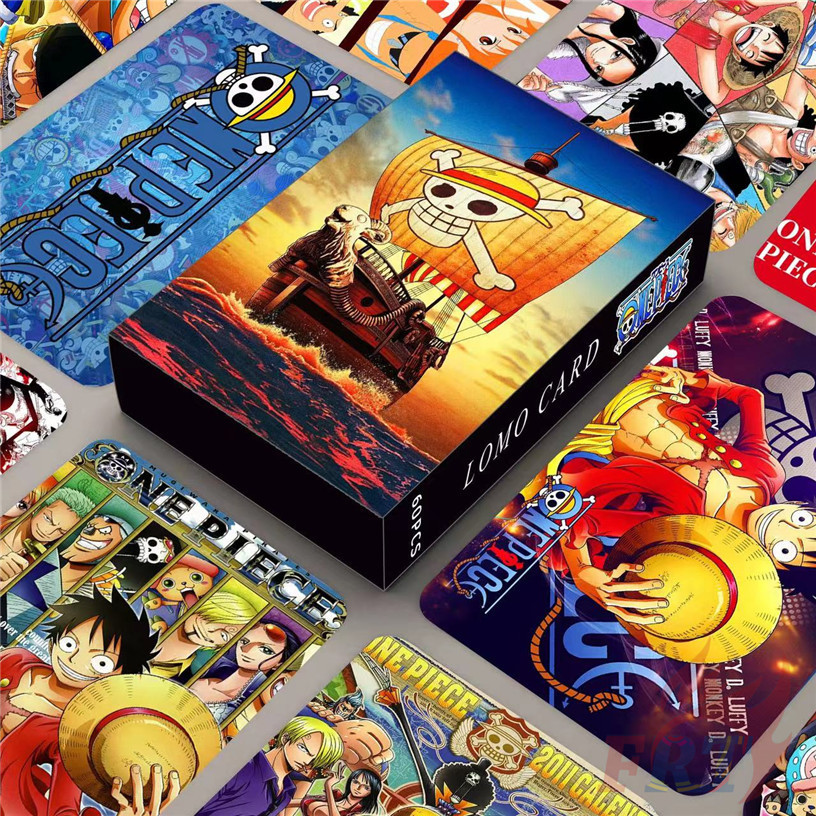 60Pcs/Box Anime One Piece Double Sided Lomo Cards 5.5cm*8.5cm Mini ...