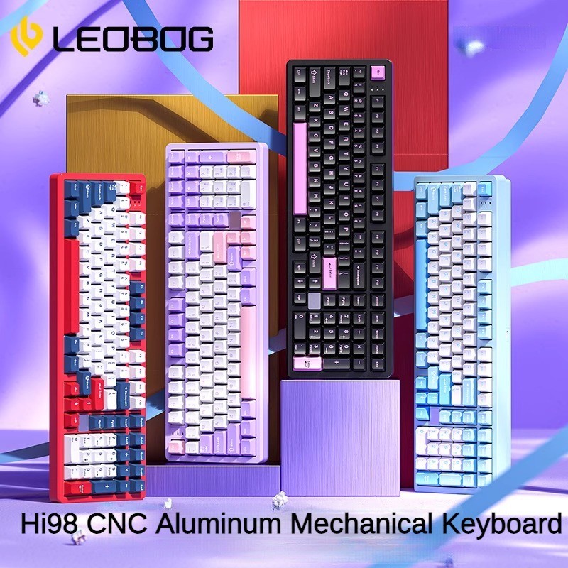LEOBOG Hi98 CNC Aluminum Mechanical Keyboard Wired RGB Custom Gasket ...