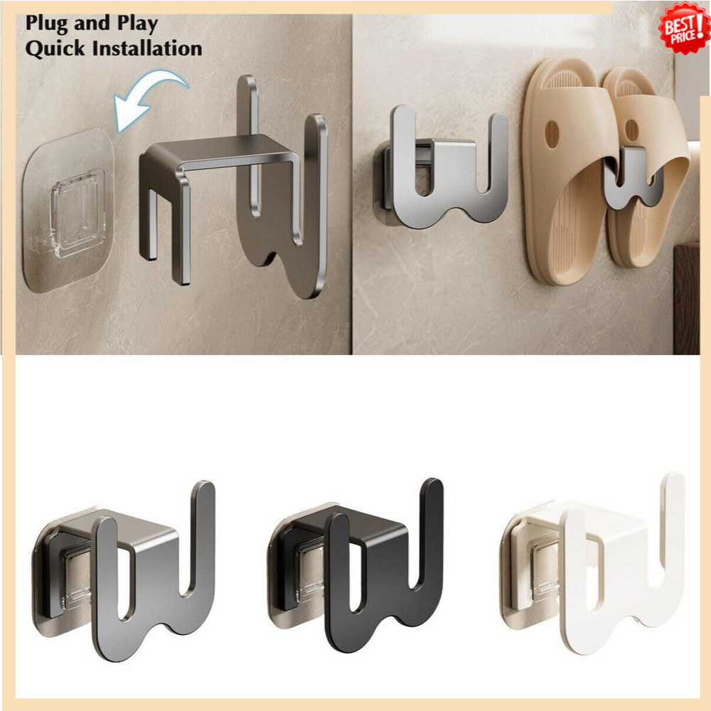 Bathroom Slipper Rack Wall Mounted Non Perforated Bathroom Door Back ...