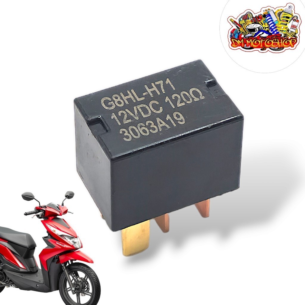 Honda 4-Pin Starter Relay Kit – 12V, 20A, Black, Fits Click 125i/150i ...