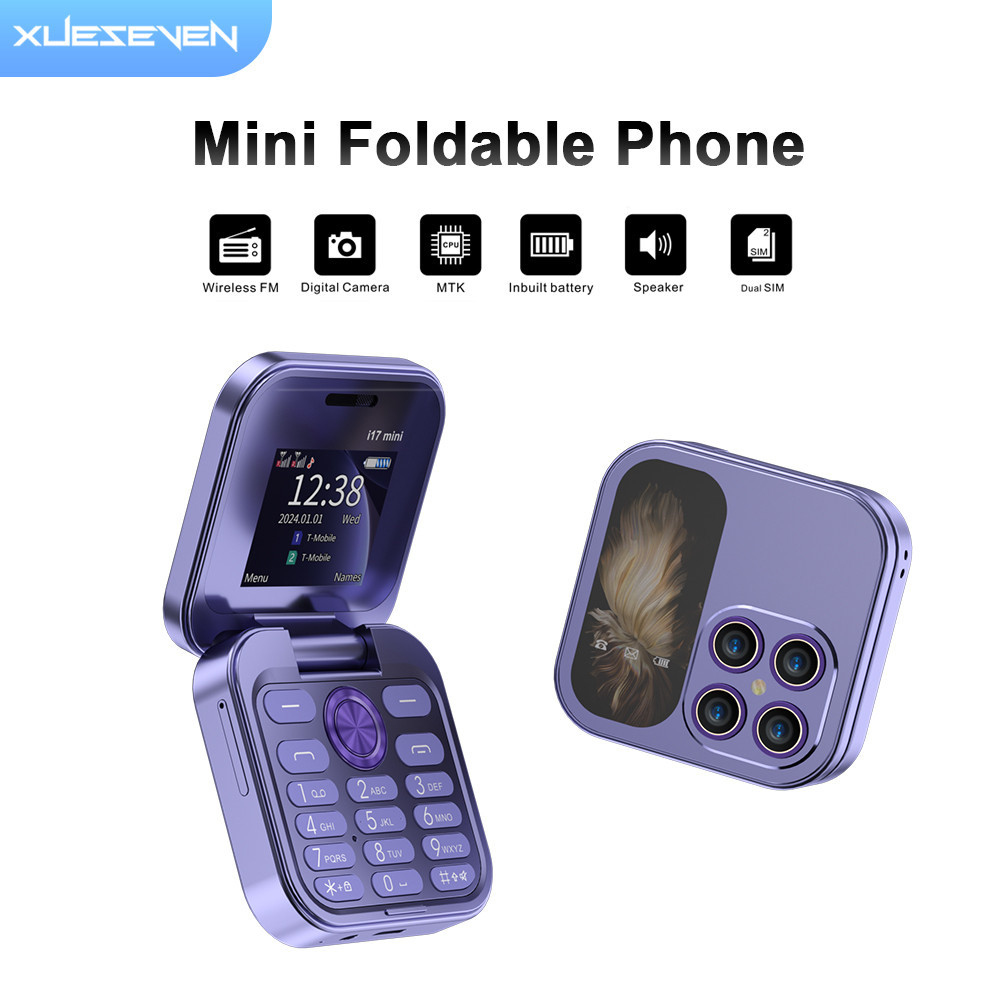 i17 mini Cute Flip Phone 2 SIM GSM Speed Dial Flashlight FM MP4 Magic ...