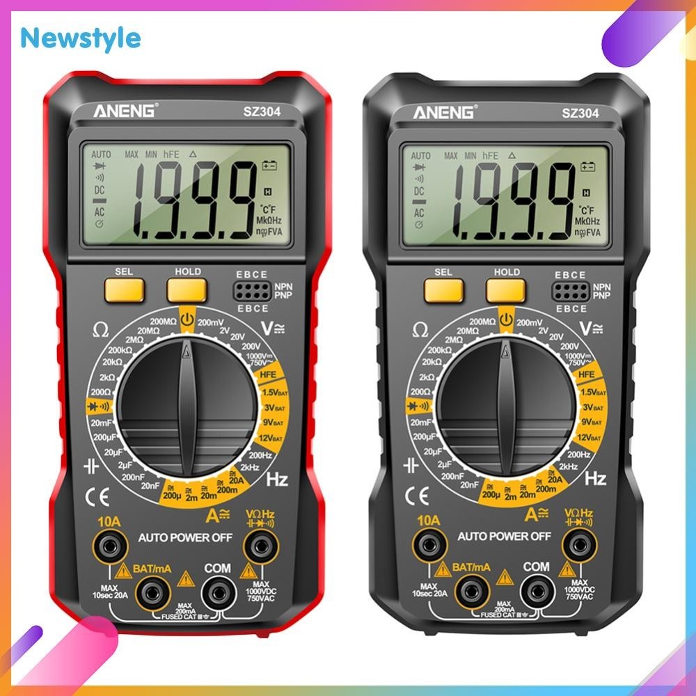 NCV Multimeter Auto-Ranging Digital Multimeter Large Screen AC/DC ...