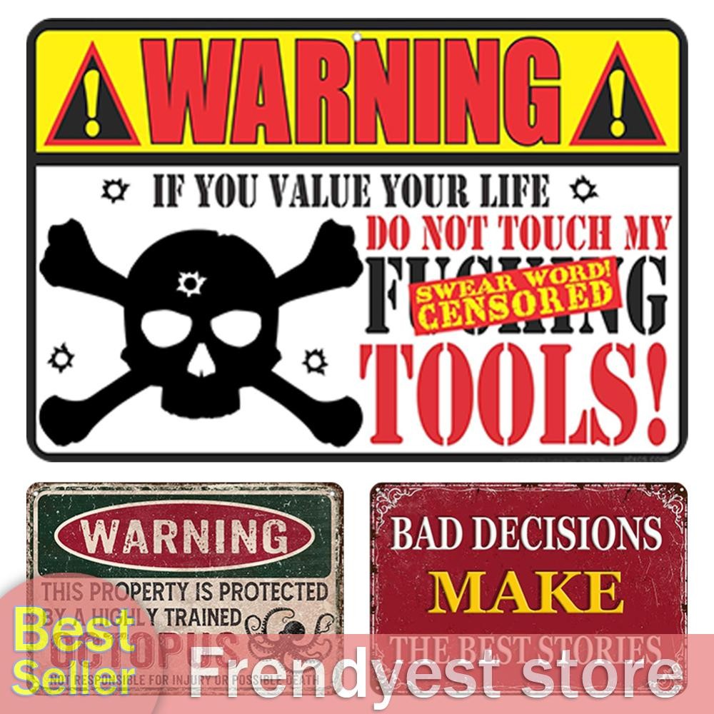 Metal Warning Tin Sign Rectangular Iron Painting Wall Home Bar ...