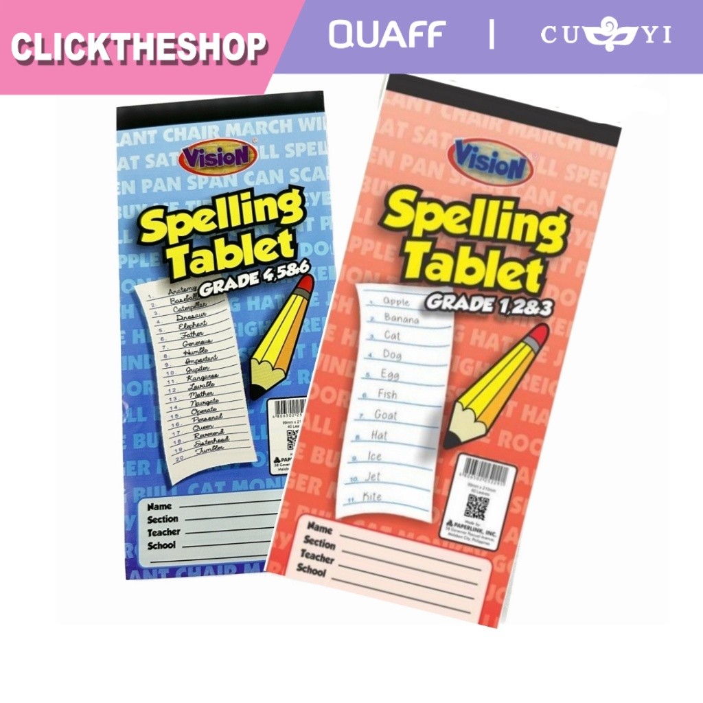 [1 PAD] Vision Spelling Tablet Grade 1 Grade 2 Grade 3 Stationary ...