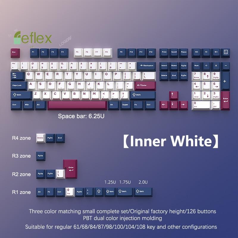 Reflex Arc 126 Keys Double Shot Keycap PBT Cherry Mechanical Game ...