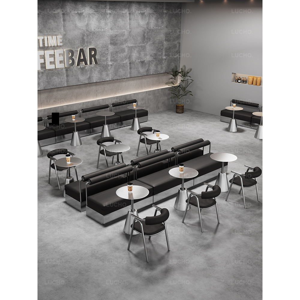 Industrial Style Bar Table and Chair Set Gym Lounge Area Meeting Table ...
