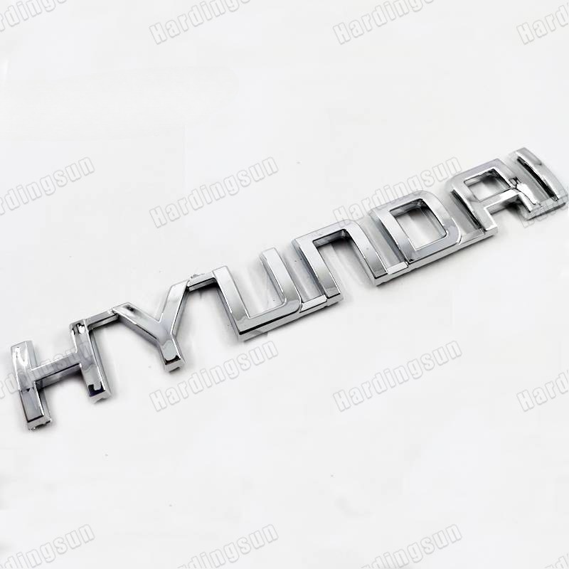 1 x ABS Chrome HYUNDAI Logo Letter Car Auto Side Rear Trunk Emblem ...