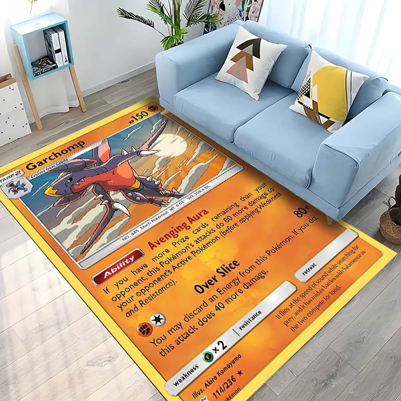Cartoon Pokemon Card 3D Carpet for Living Room Bedroom Home Decoration ...