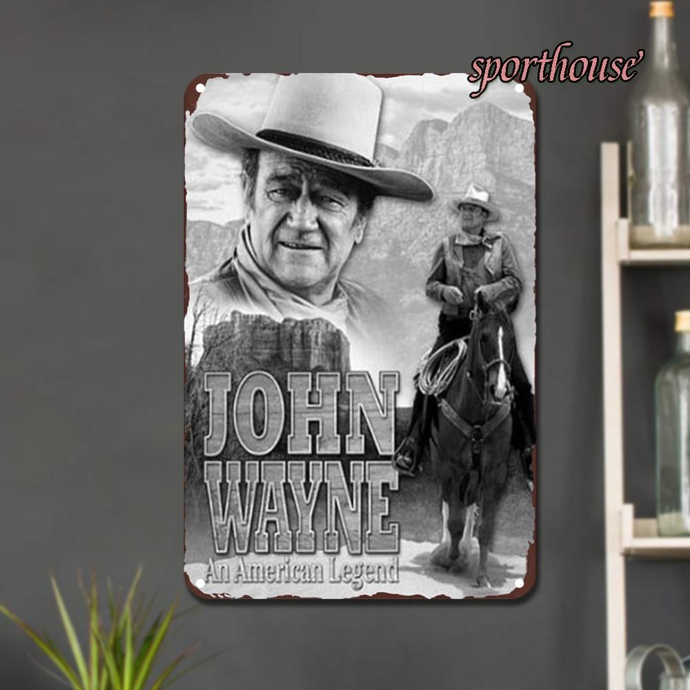 Metal John Wayne Tin Sign Rectangular Iron Painting Wall Home Bar ...