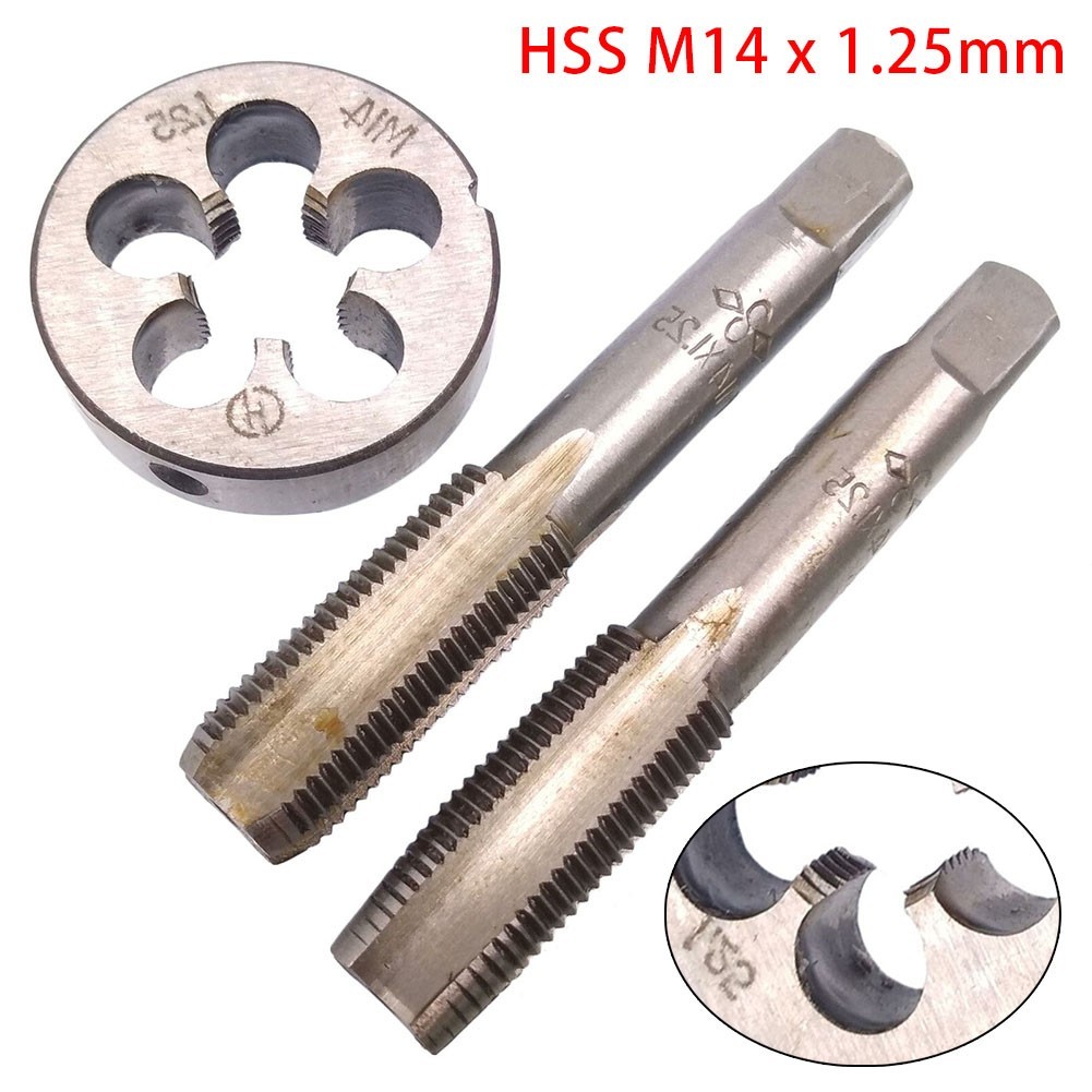 HSS M14 x 1.25mm Taper & Plug Tap & M14 x 1.25mm Die Metric Thread ...