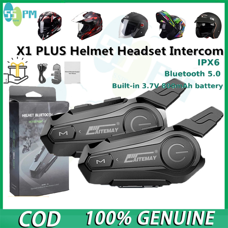 X1 Motorcycle Intercom Bluetooth Headset Helmet Headset Rider Intercom ...