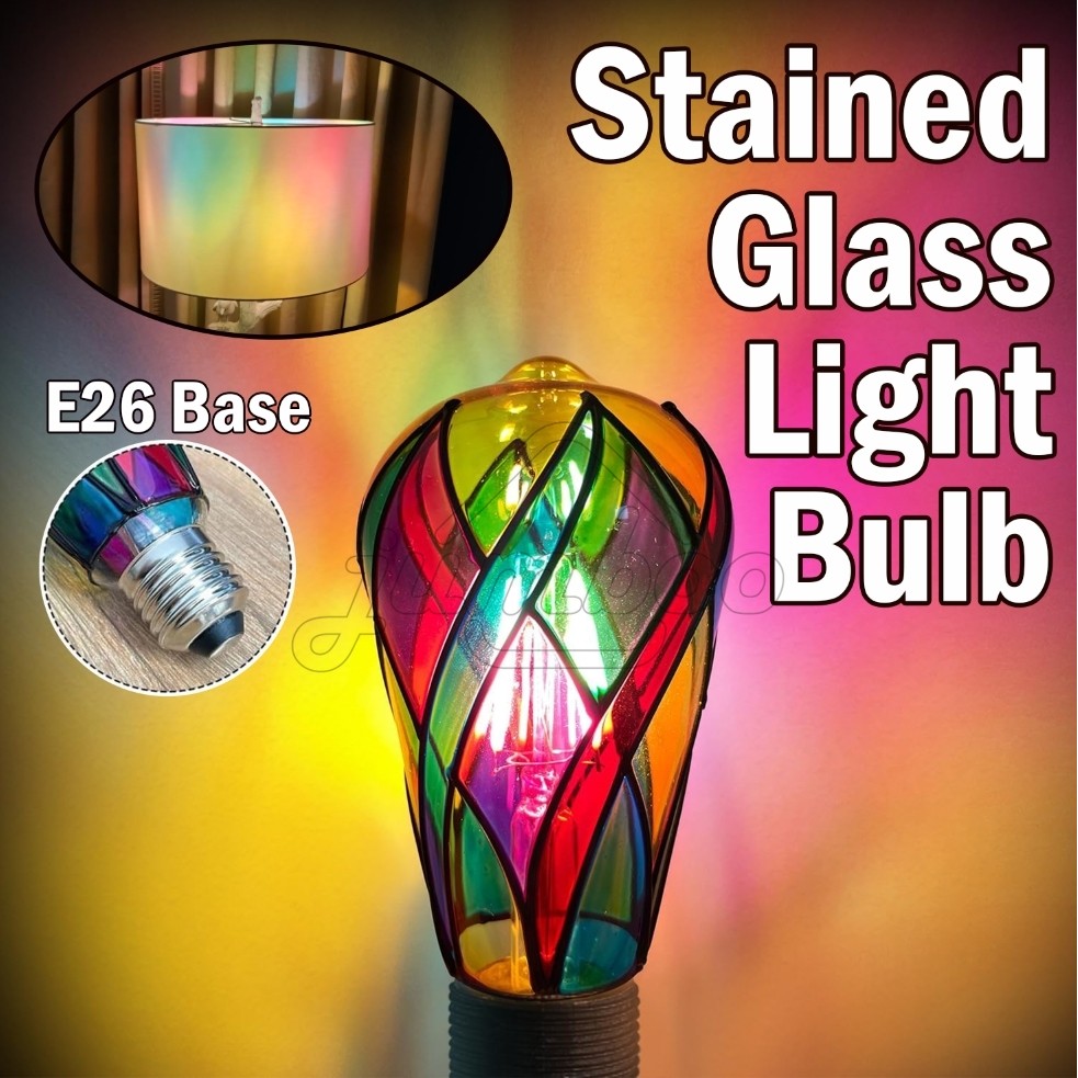 Stained Glass Bulb LED Stained Glass Light Bulb LED Bulbs,4W E26 Base ...