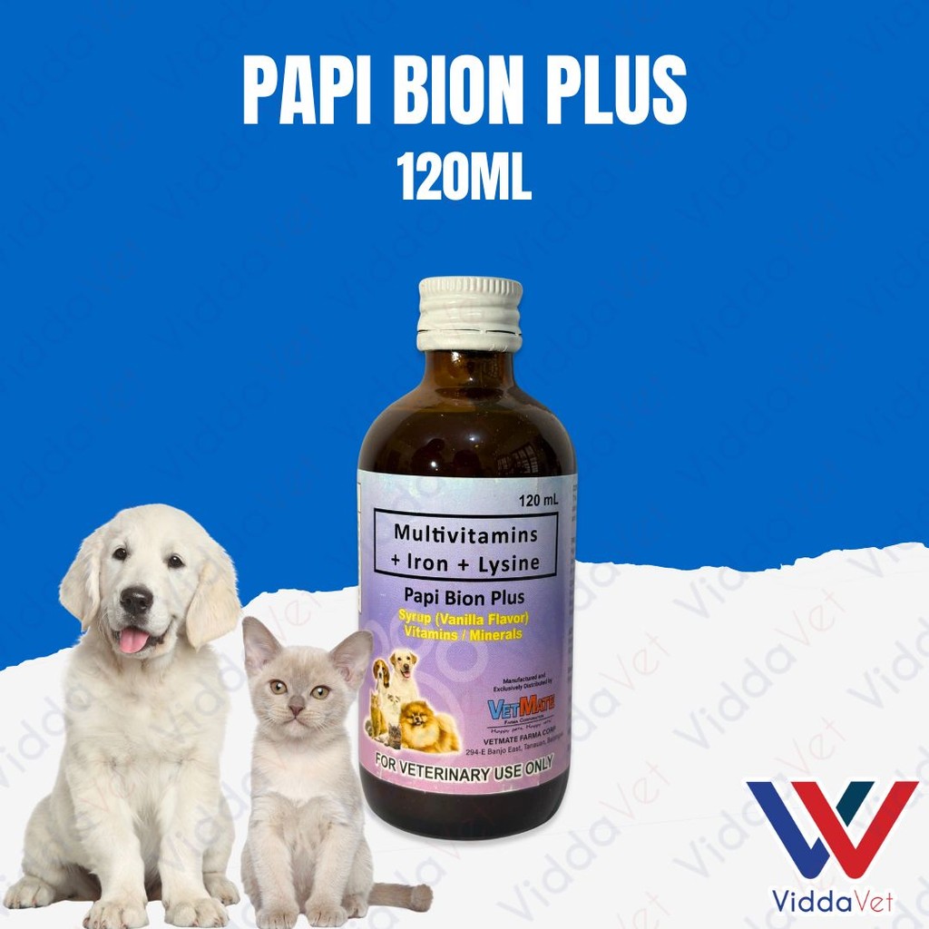 120ml Papi Bion Plus Vitamin & Mineral Supplement for Pets Multivitamin ...