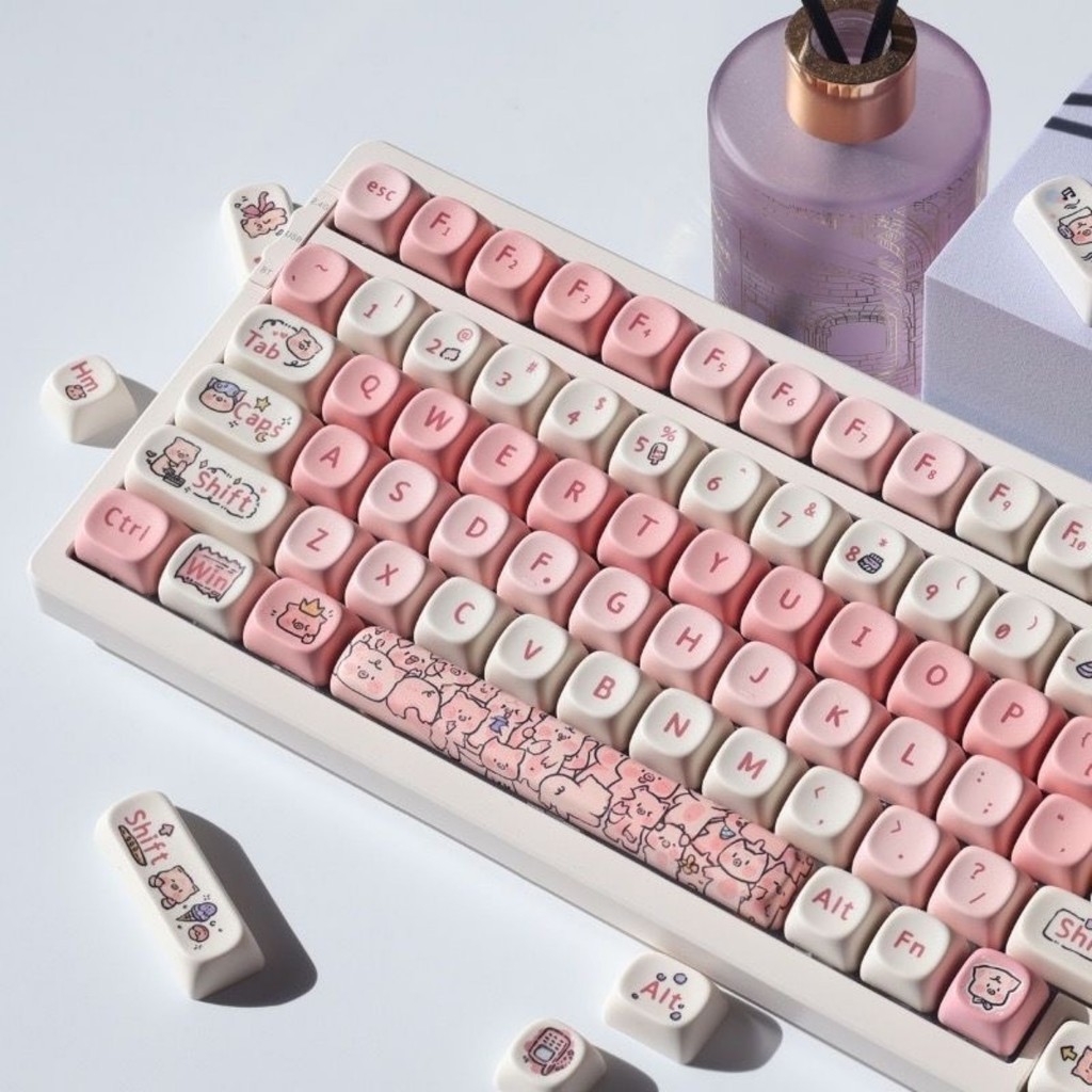 【PH STOCK】Pink Mechanical Keyboard Key Cap Fragrant Pig Keyboard ...