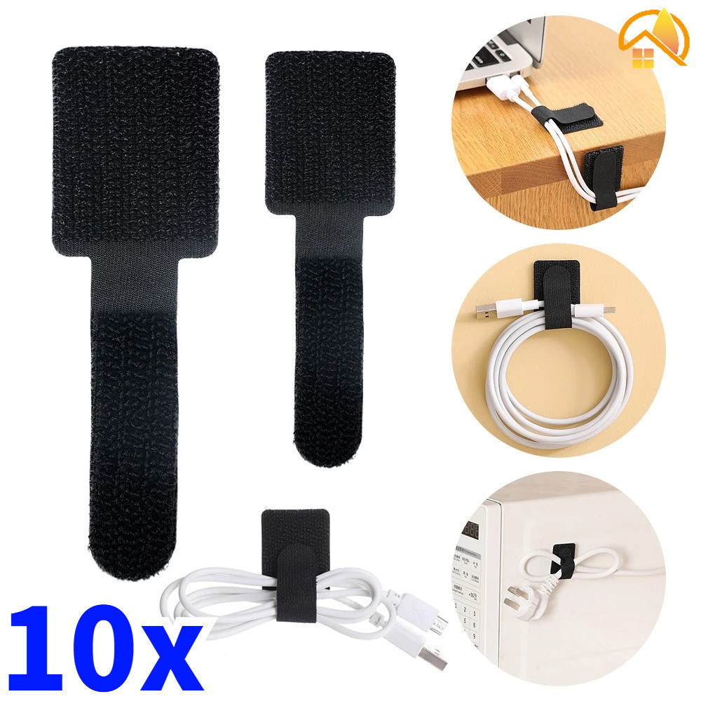 10Pcs Reusable Cable Ties Fastening Wire Organizer Cord Rope Holder ...