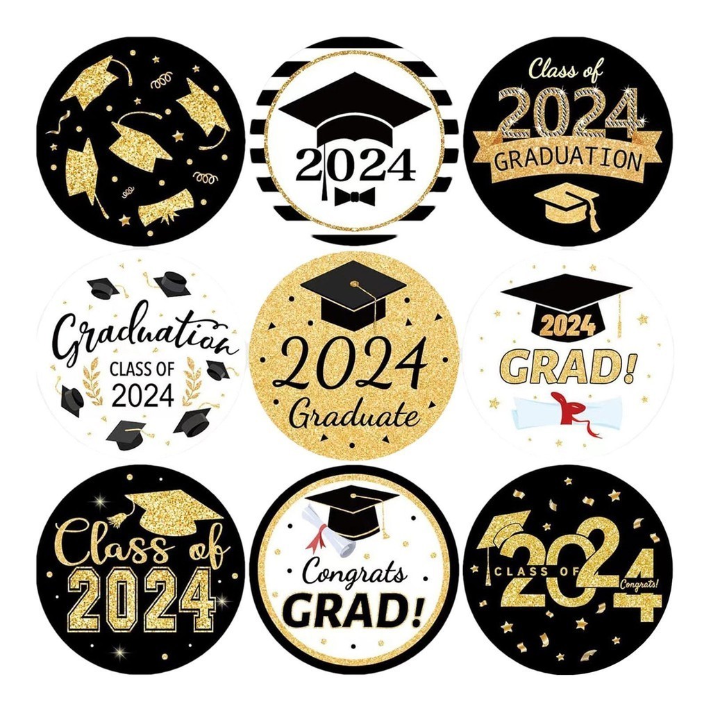 2024 Grad Stickers 500PCS Perforated Roll Sticker 2024 Graduation ...