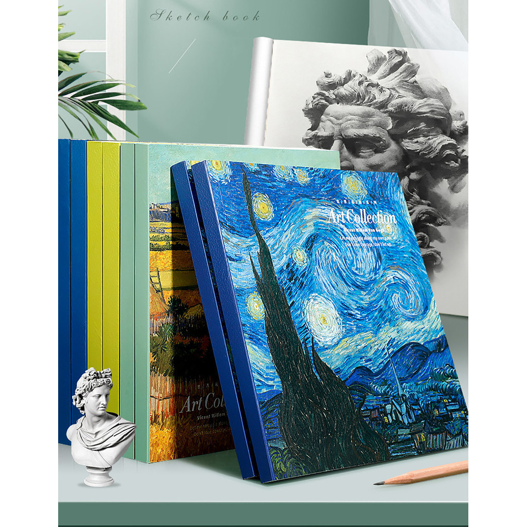 80 Pages Van Gogh Thickened Sketchbook 20K Square Sketch Book Students ...