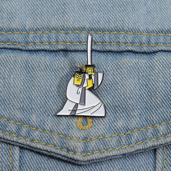 Samurai Jack Enamel Brooch Adventure Cartoon Character Metal Badge ...