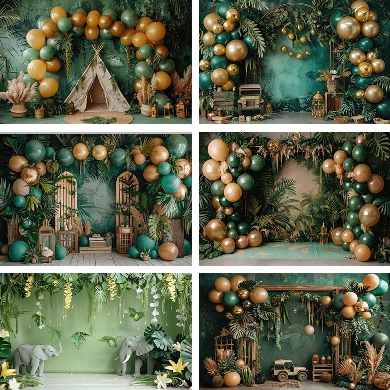Wild Animals Backdrop For Baby Shower New Born Cake Smash Boy Girl ...