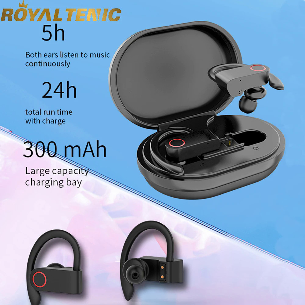 A9 Pro Sport TWS Wireless Earphone with Mic Soft Earhook IPX7 Siri ...