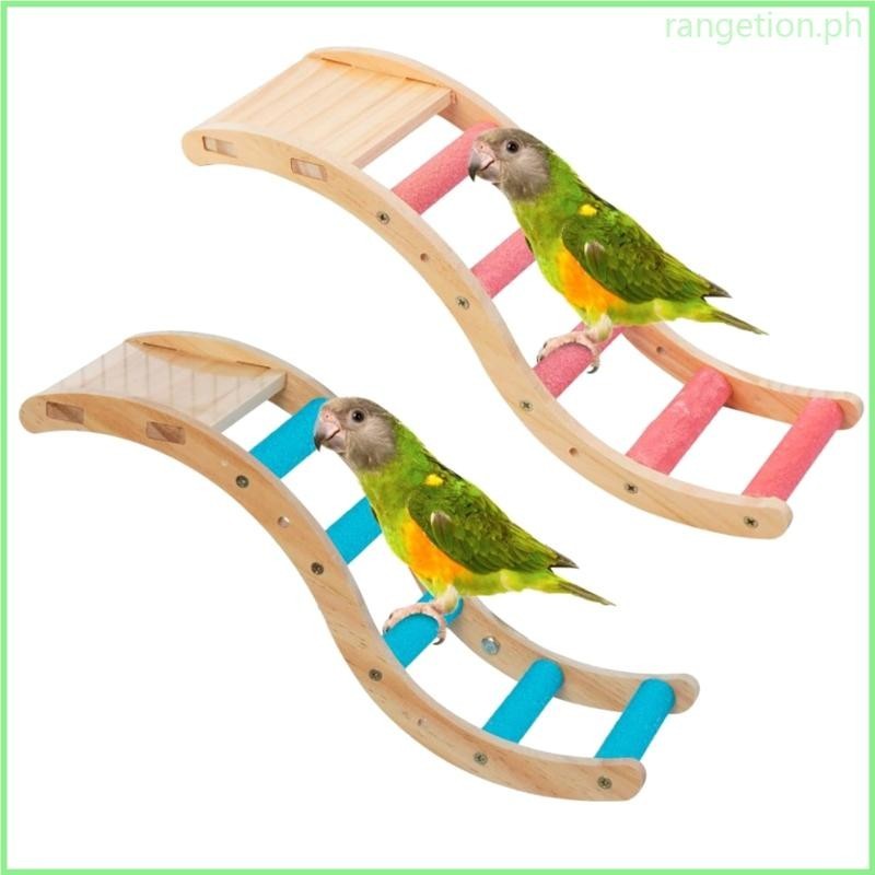 RAN Bird Platform Perch Natural Wood Ladder Stand Playground for ...