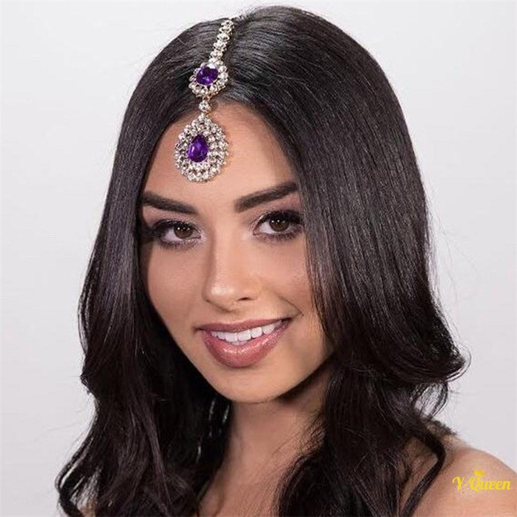 Woman Forehead Jewelry Hair Chain Minimalist Water Drop Pendant Shiny ...