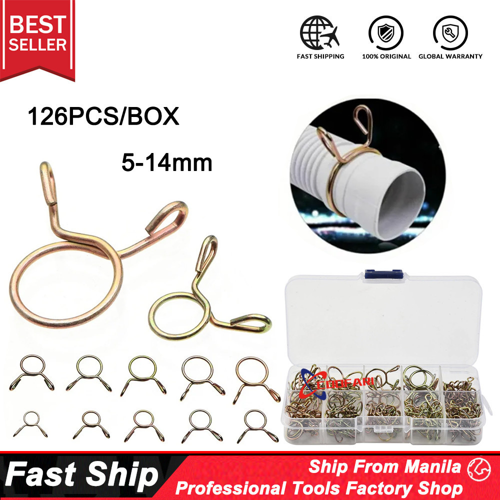Air Tube Clamp 126PCS Fuel Line Hose Tubing Spring Clip Kit Oil Pipe ...