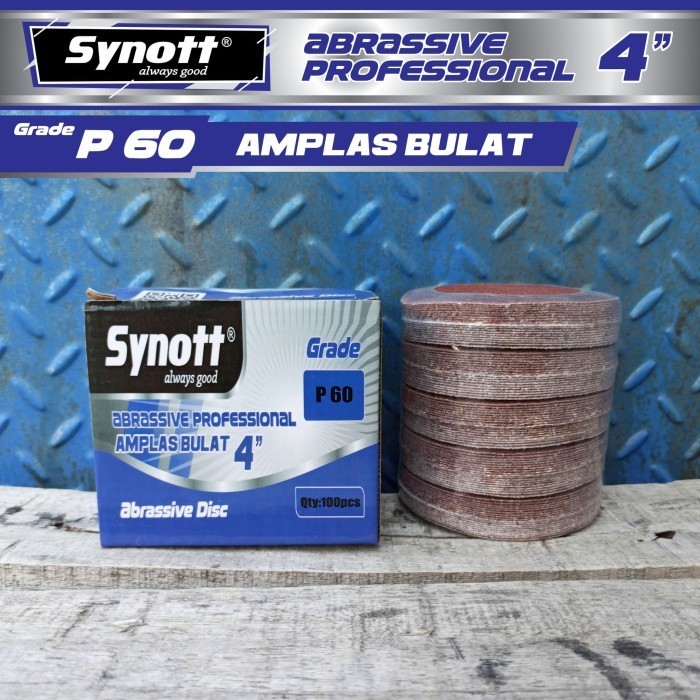 Round Sandpaper 4 [P 60] (100 sheets/box) SYNOTT - 1 BOX 100 Sheets of ...
